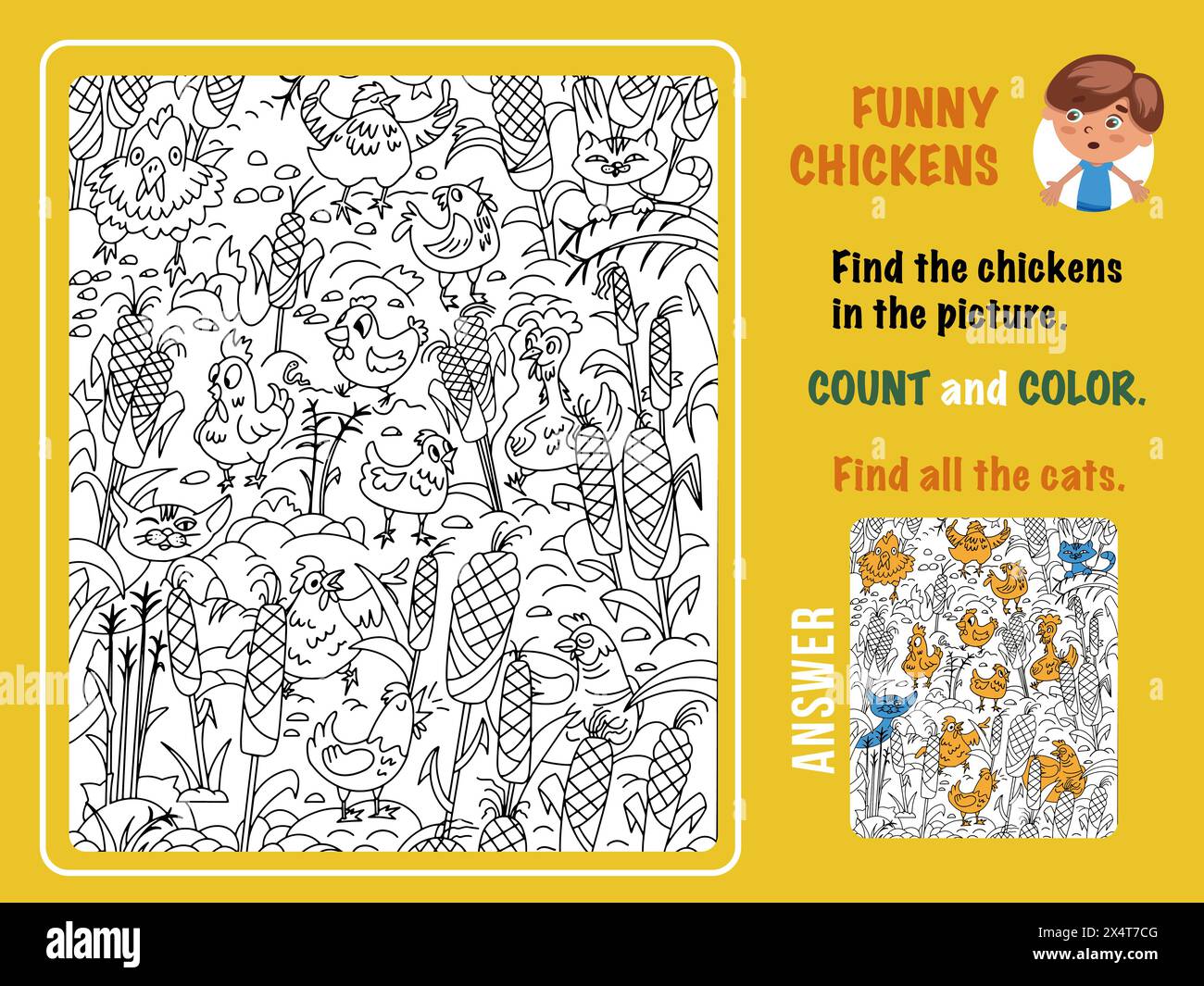 Coloring book cute animals picture hi-res stock photography and images ...