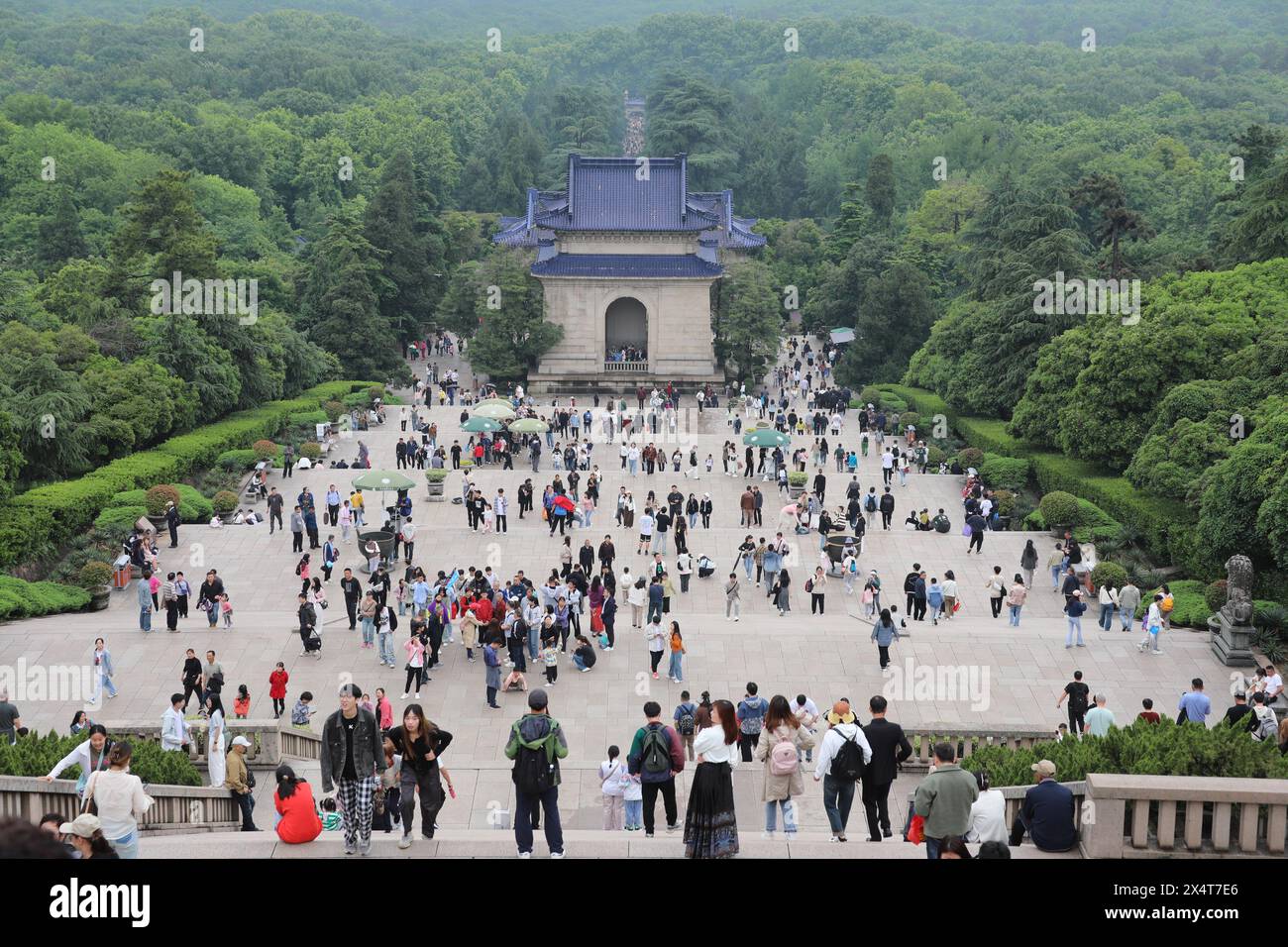 NANJING, CHINA - MAY 5, 2024 - Tourists visit the Mausoleum of Sun Yat ...
