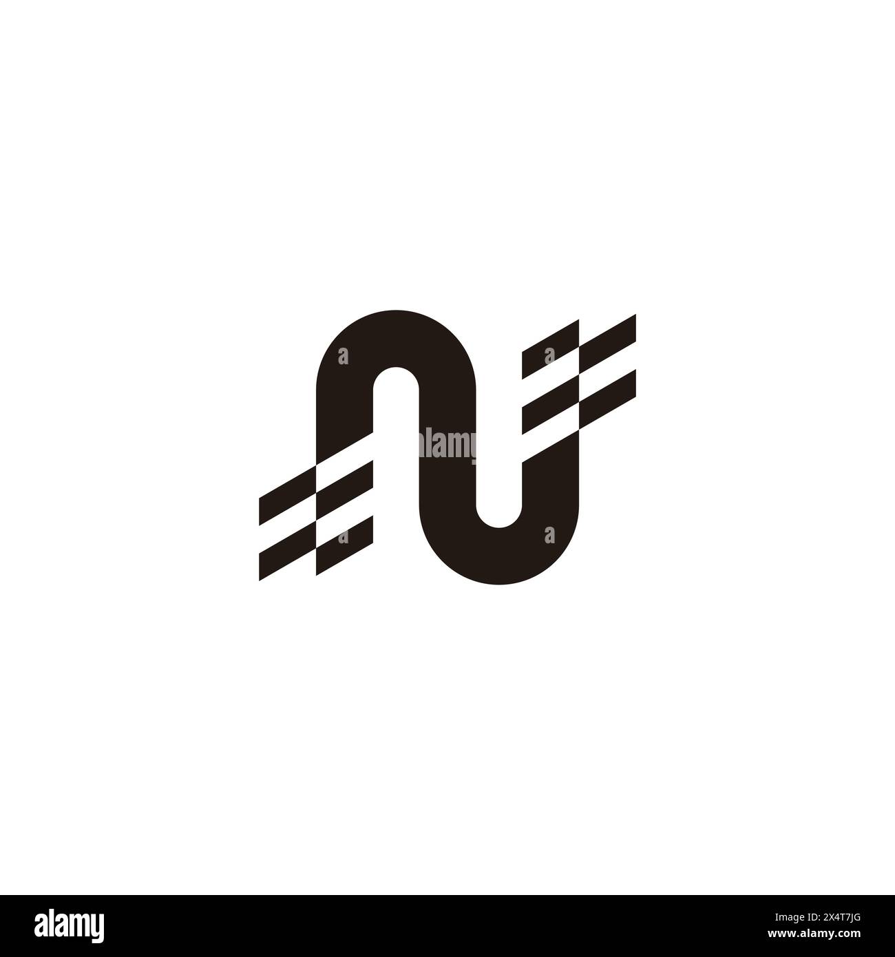 letter n stripes race flag road logo vector Stock Vector Image & Art ...