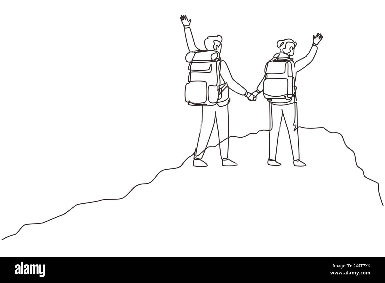 Boy climbing up mountain illustration Cut Out Stock Images & Pictures ...