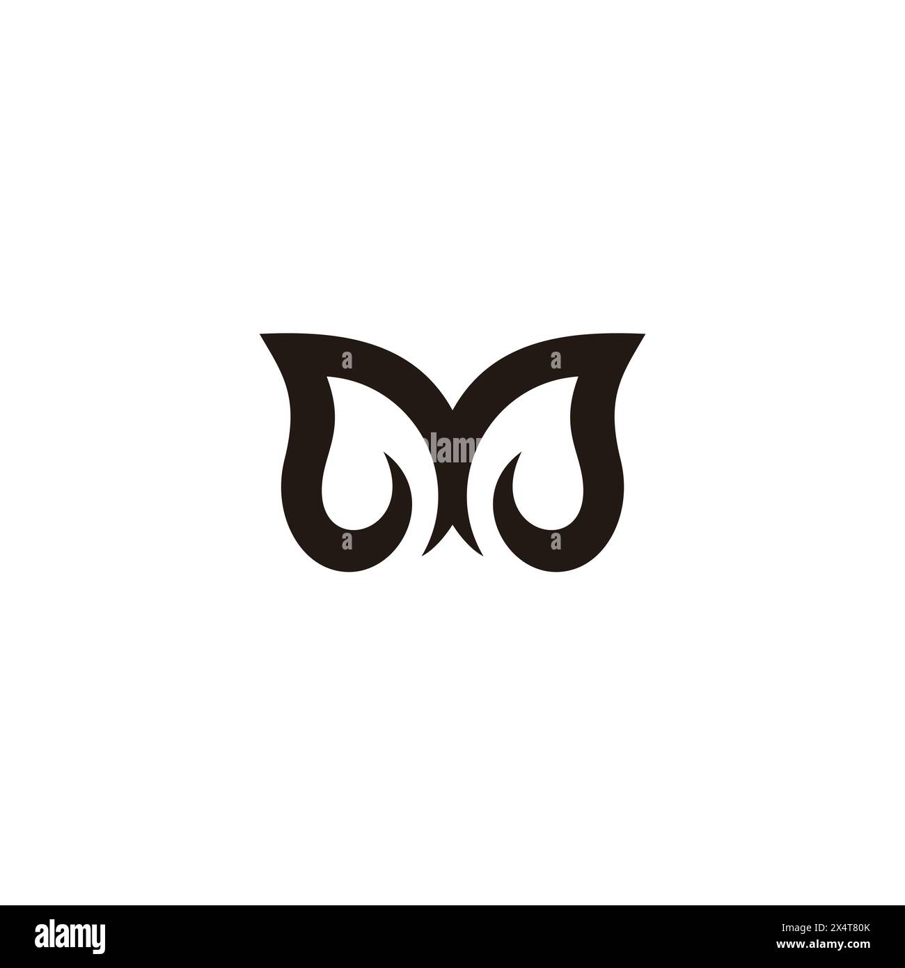 letter m simple curves elephant linear logo vector Stock Vector Image ...