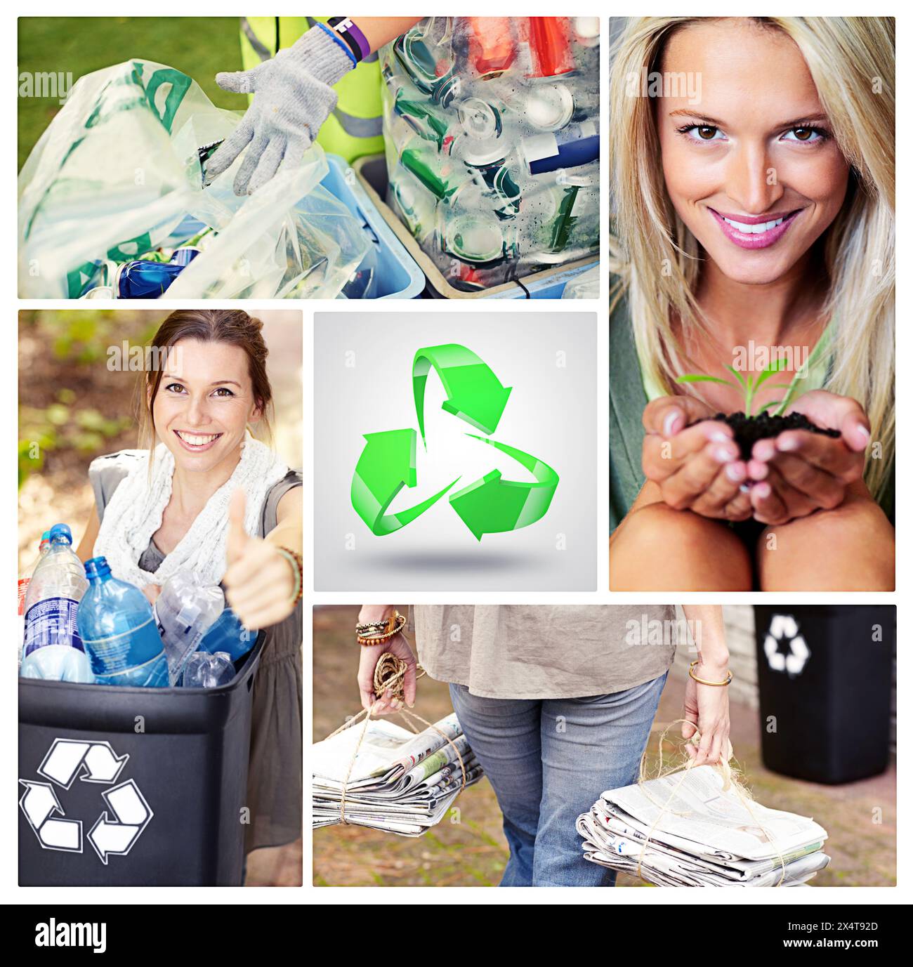 Collage, recycle and eco friendly with sustainability, development and ...