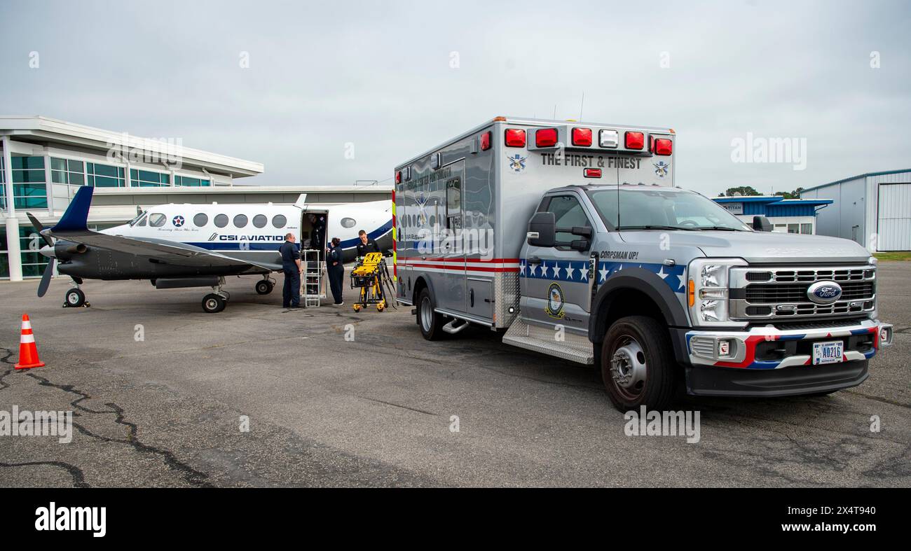 A Navy active-duty patient arrives at the Hampton Roads Executive ...