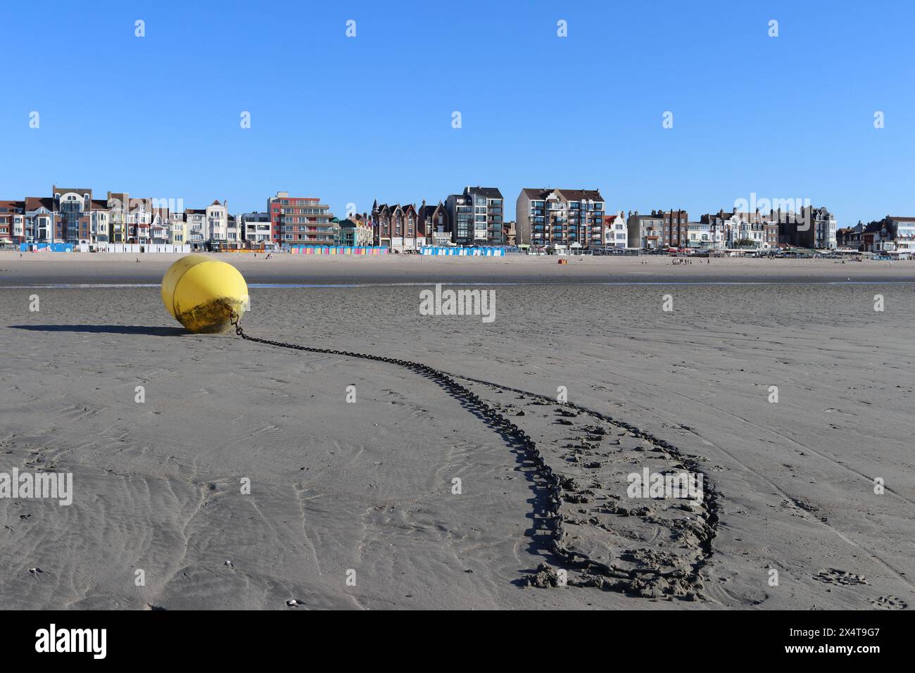 Shore beach of Dunkirk, France with building background Stock Photo - Alamy