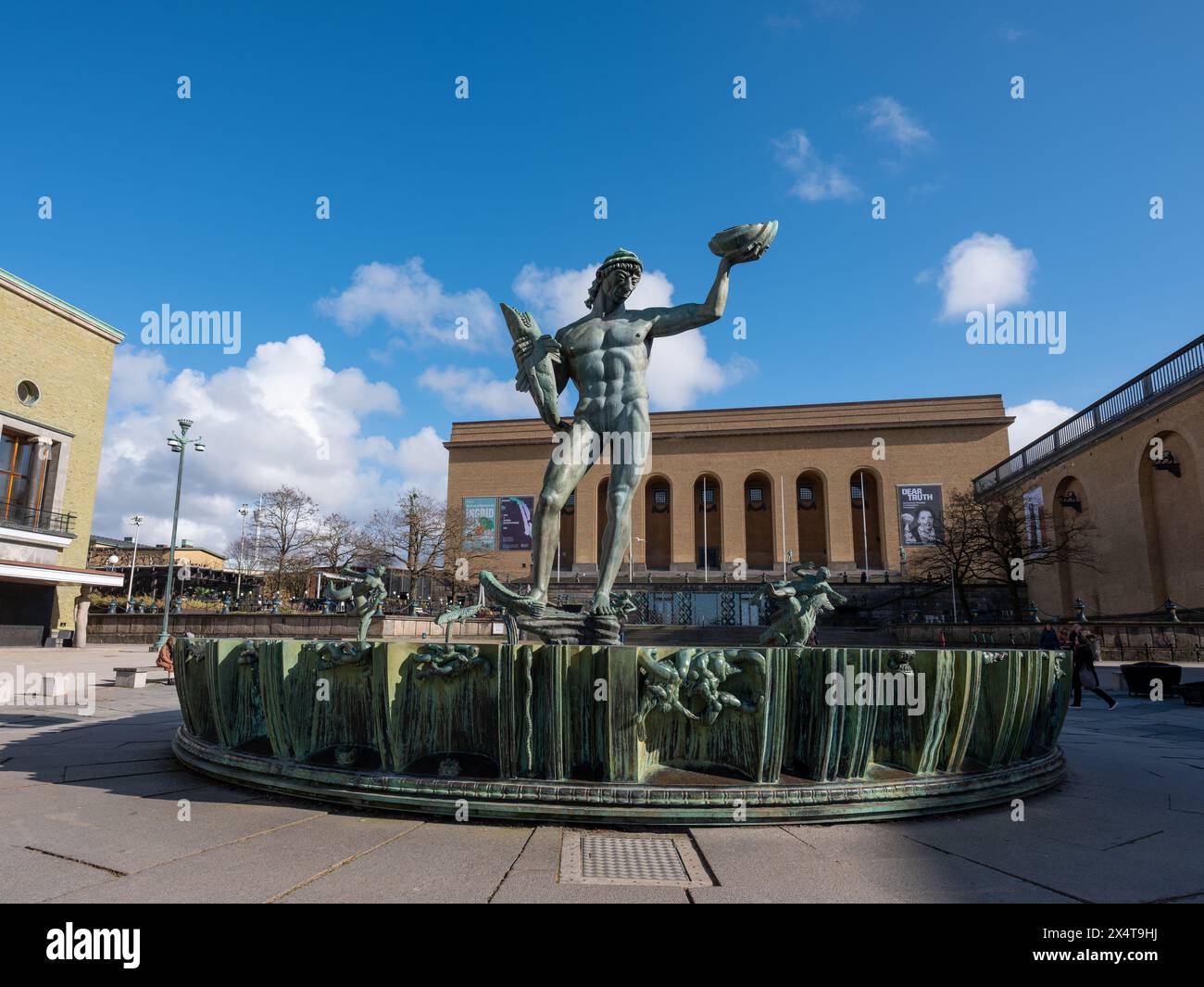 Gothenburg, Sweden - 041021: Carl Milles Poseidon statue in front of ...