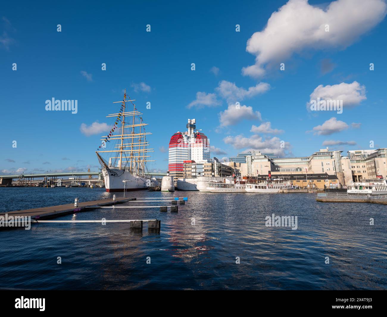 Gothenburg, Sweden - 041021: Waterfront with historical ship and ...