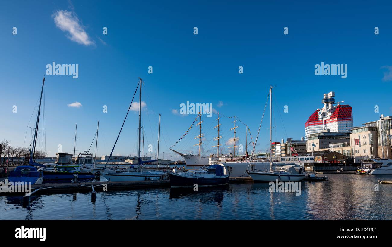 Gothenburg, Sweden - 041021: Waterfront with historical ship and ...