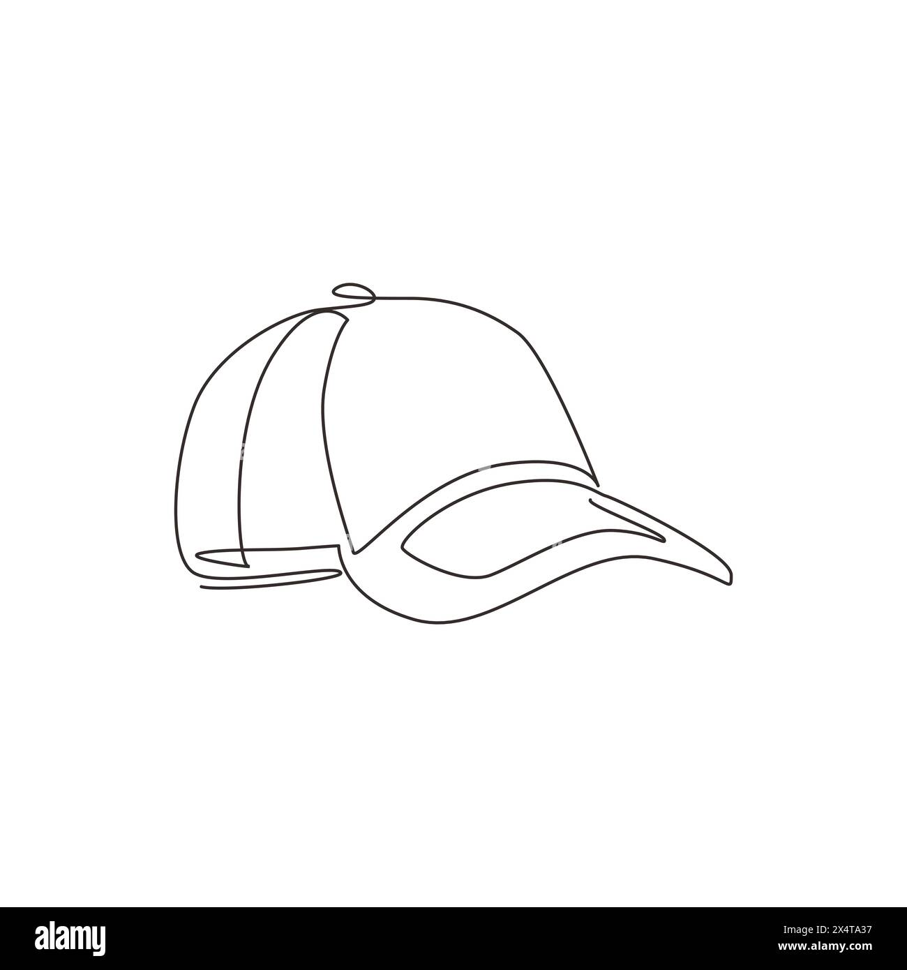 Single continuous line drawing hiking adventure cap hat, trip, travel ...