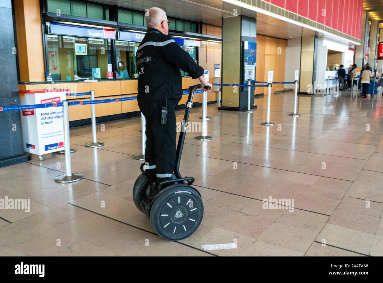 Orly, France, French Fireman Patrolling in Hall, General View inside ...