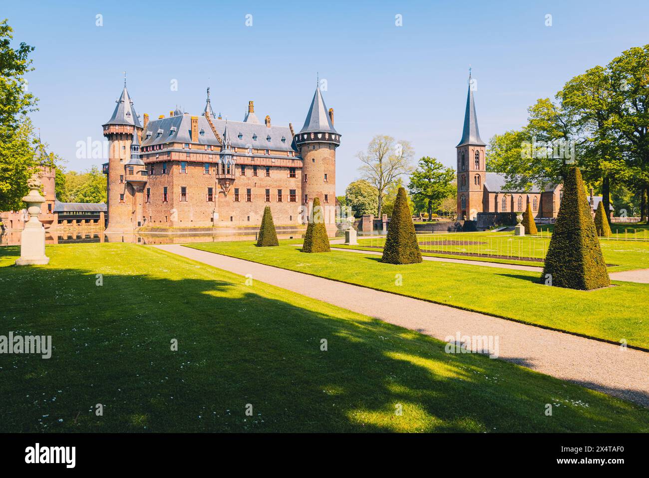A summers day at "The Haar Castle" (Dutch: Kasteel de Haar), located in ...