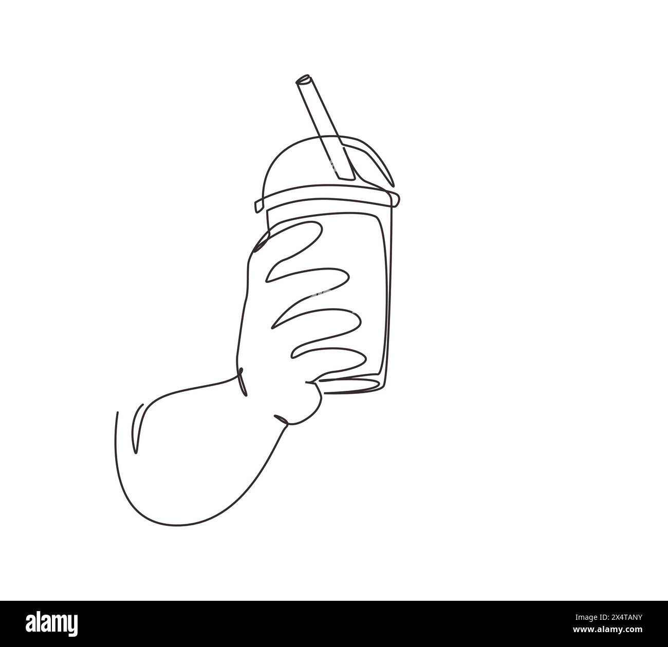 Hand holding cold drink plastic Stock Vector Images - Alamy