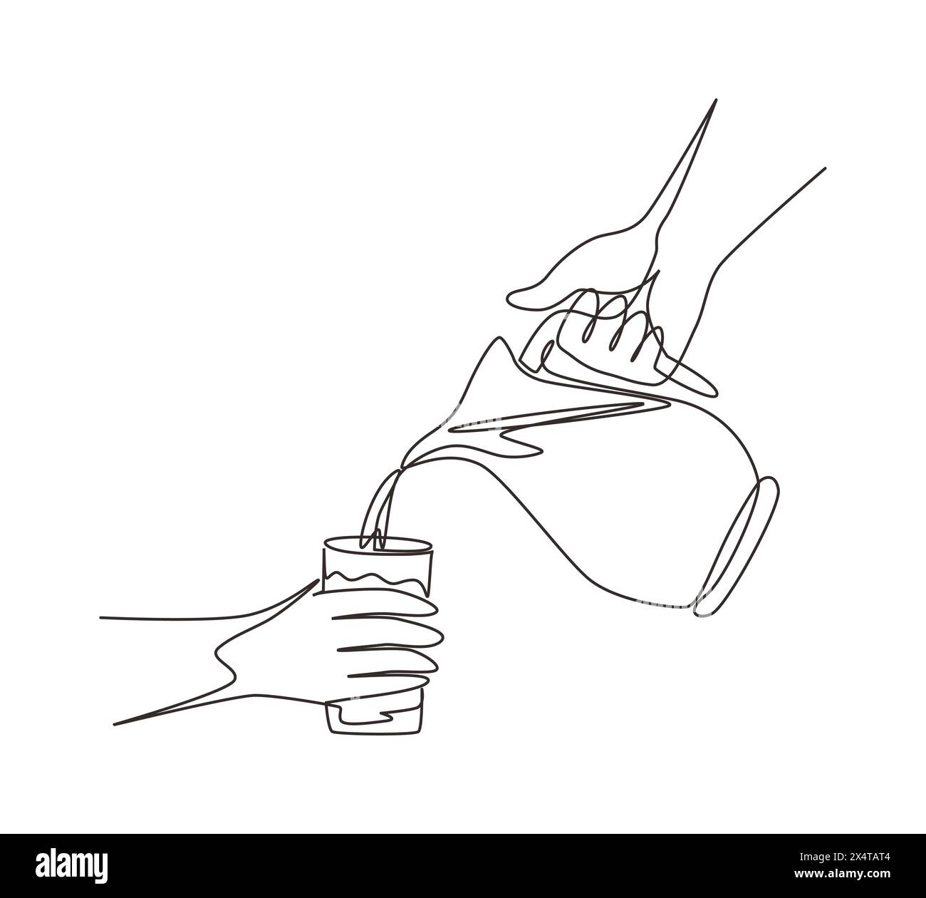 Pour water from pitcher glass Stock Vector Images - Alamy