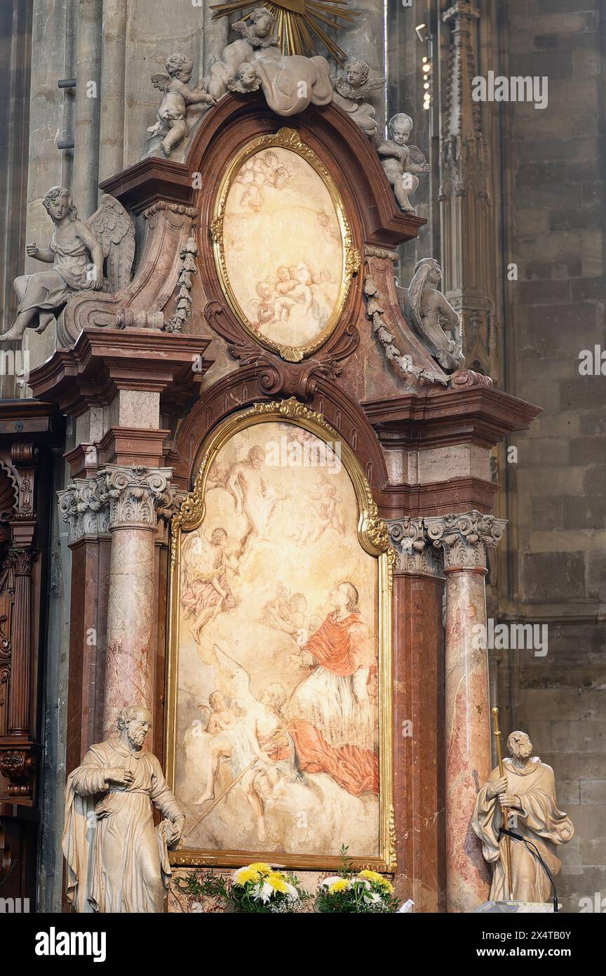 Vienna, Austria, St. Stephen's Cathedra. Right antechamber altar: Karl ...
