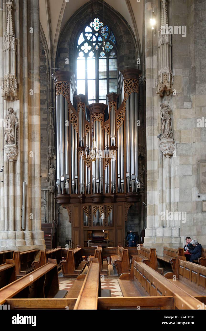 Vienna, Austria, St. Stephen's Cathedra. Cathedral organ (Rieger organ ...