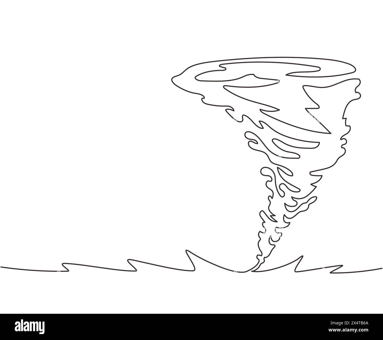 Single one line drawing Splash of water vortex and twisted shape. Water ...
