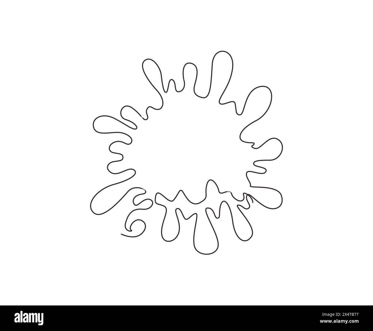 Continuous one line drawing water drips, flowing. Blob and splash, blot ...