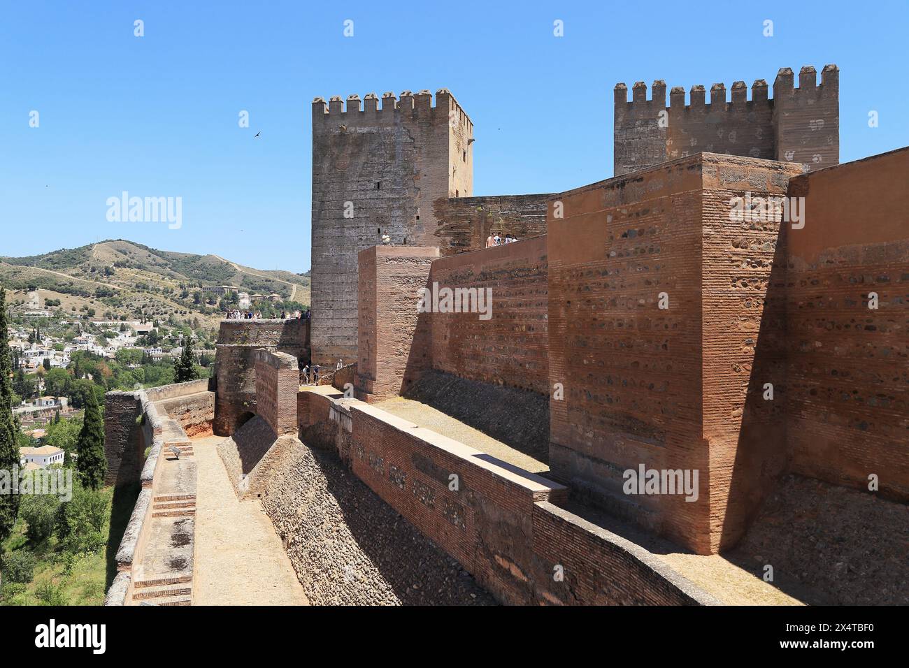 GRANADA, SPAIN - MAY 20, 2017: These are the walls of the Moorish ...