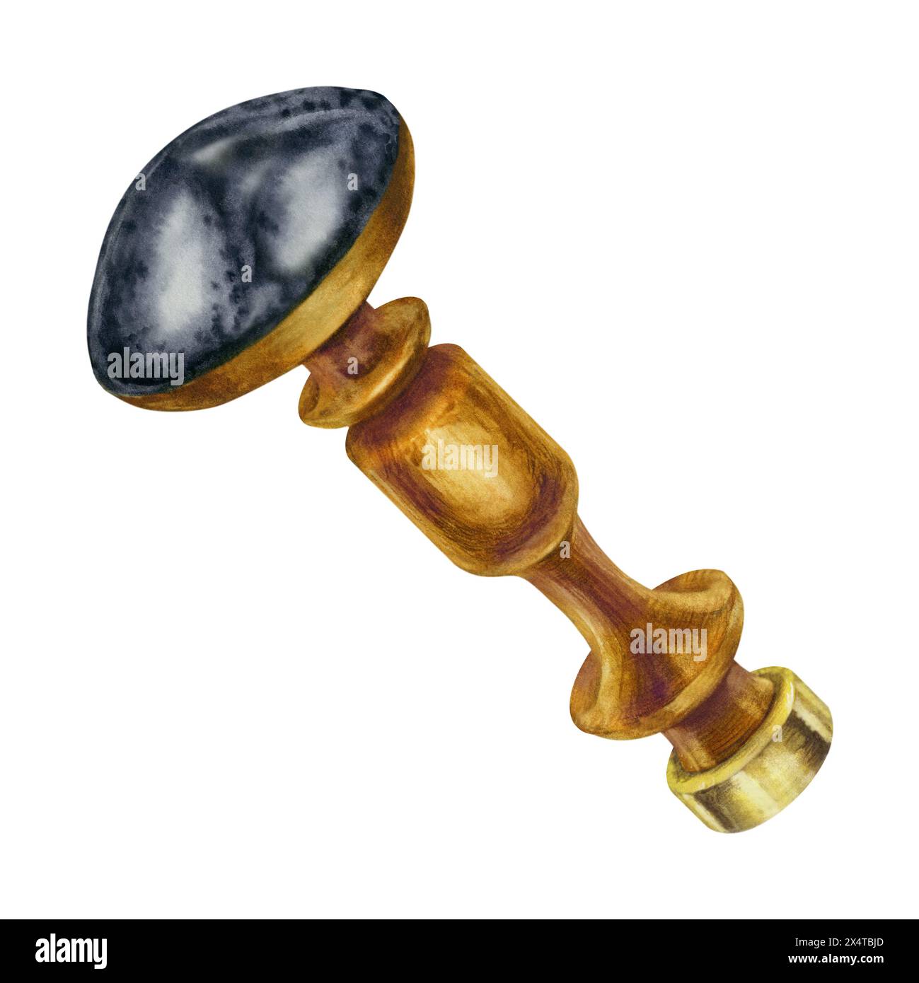 Antique seal an old writing set made of bronze with mahogany handles ...