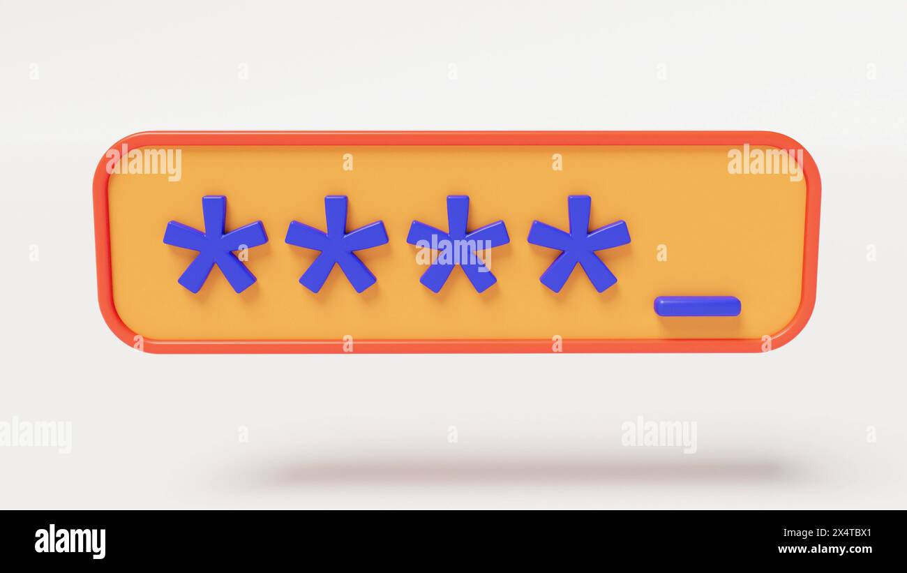 Pin password blink line intro 3d render Stock Photo - Alamy