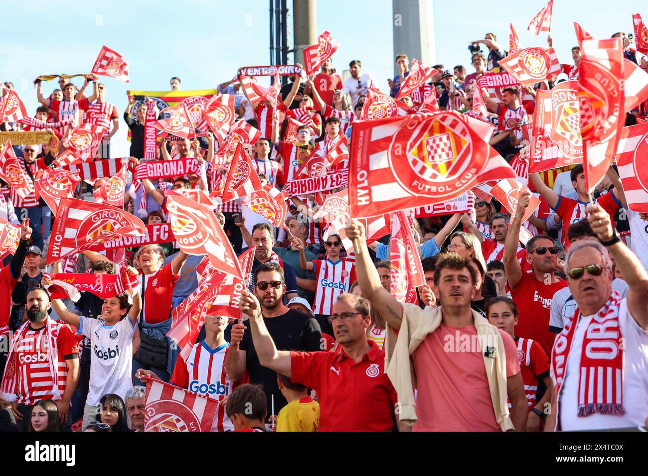 Girona, Spain. 04th May, 2024. Football fans of Girona seen on the ...