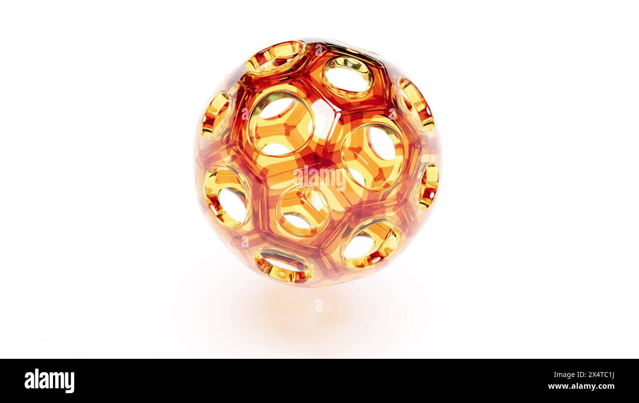Amber colored sparkling diamond Crystal Jewelry round on white back 3d ...