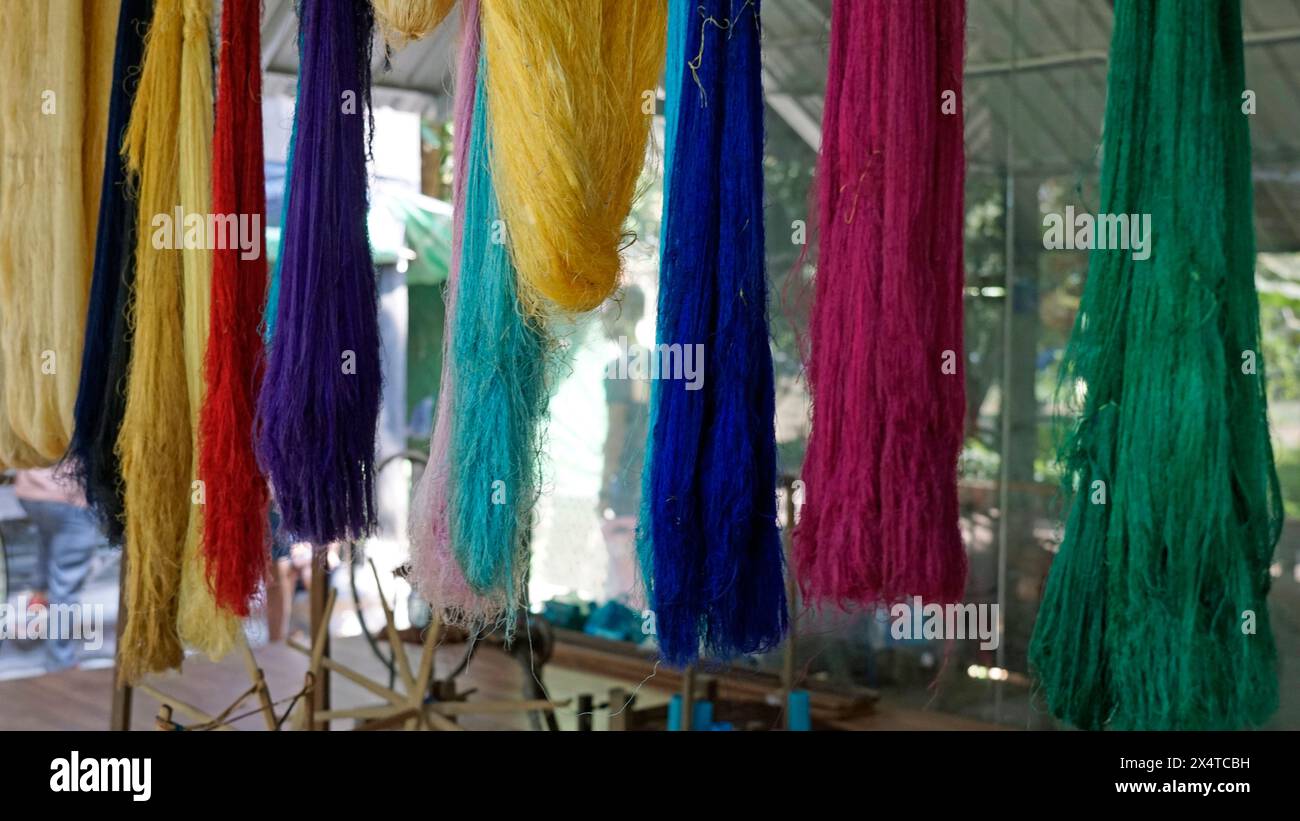 silk manufacture on silk island in phnom penh Stock Photo - Alamy