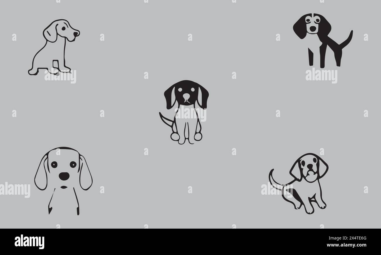 Beagle outline hi-res stock photography and images - Alamy