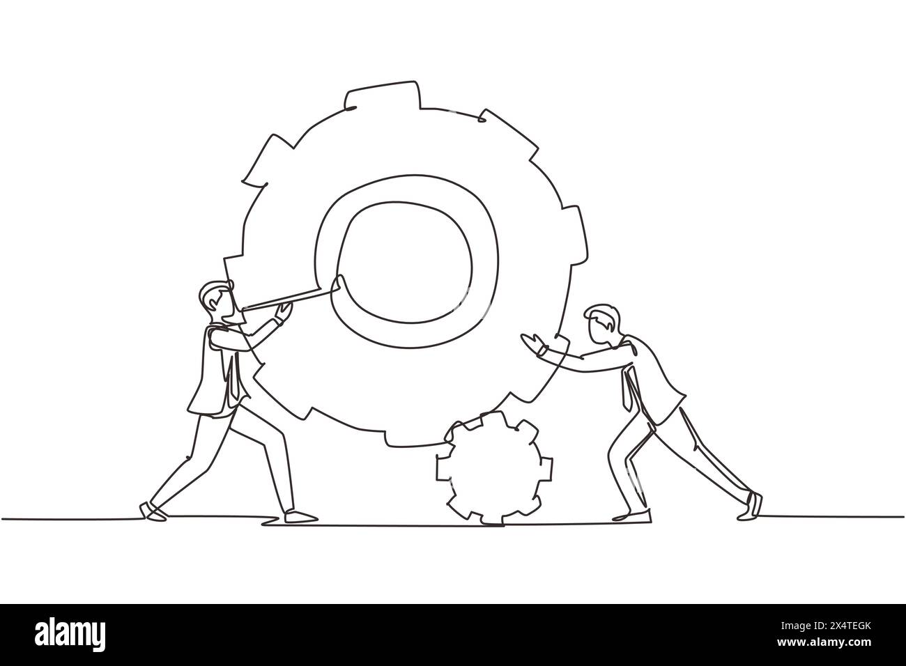 Two people pushing goal Stock Vector Images - Alamy