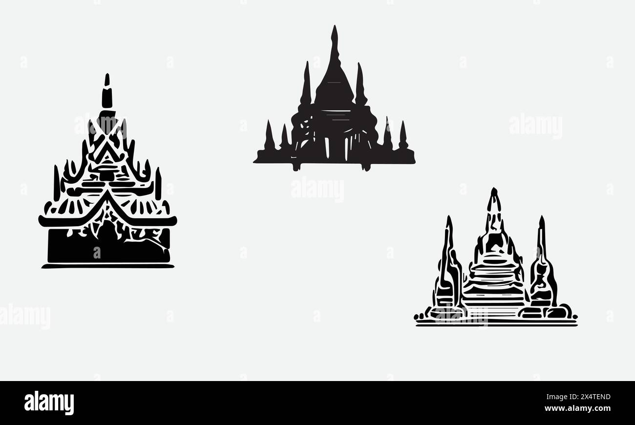 Old burmese temple Stock Vector Images - Alamy