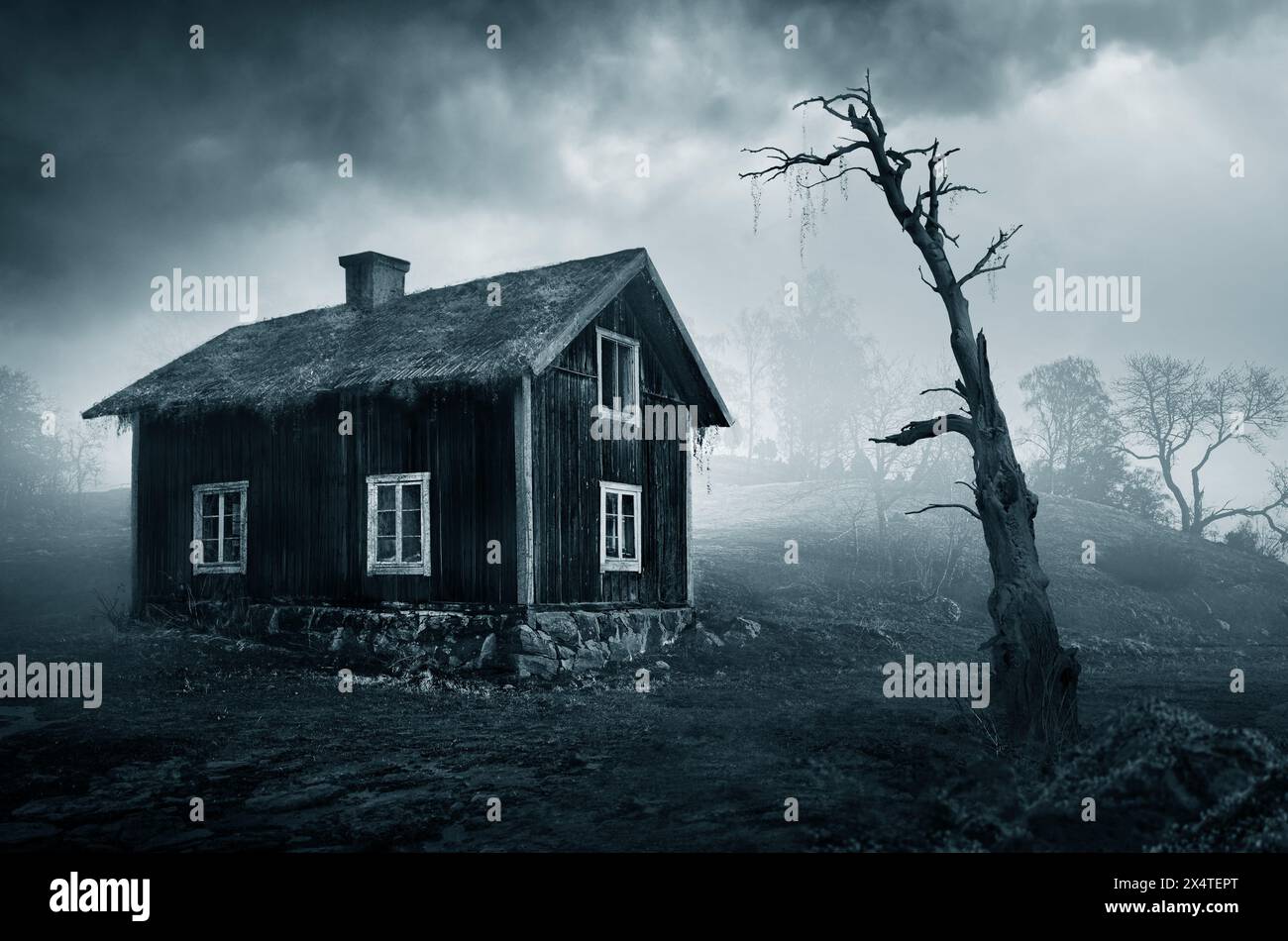 Old and spooky old house , 3D illustration Stock Photo - Alamy