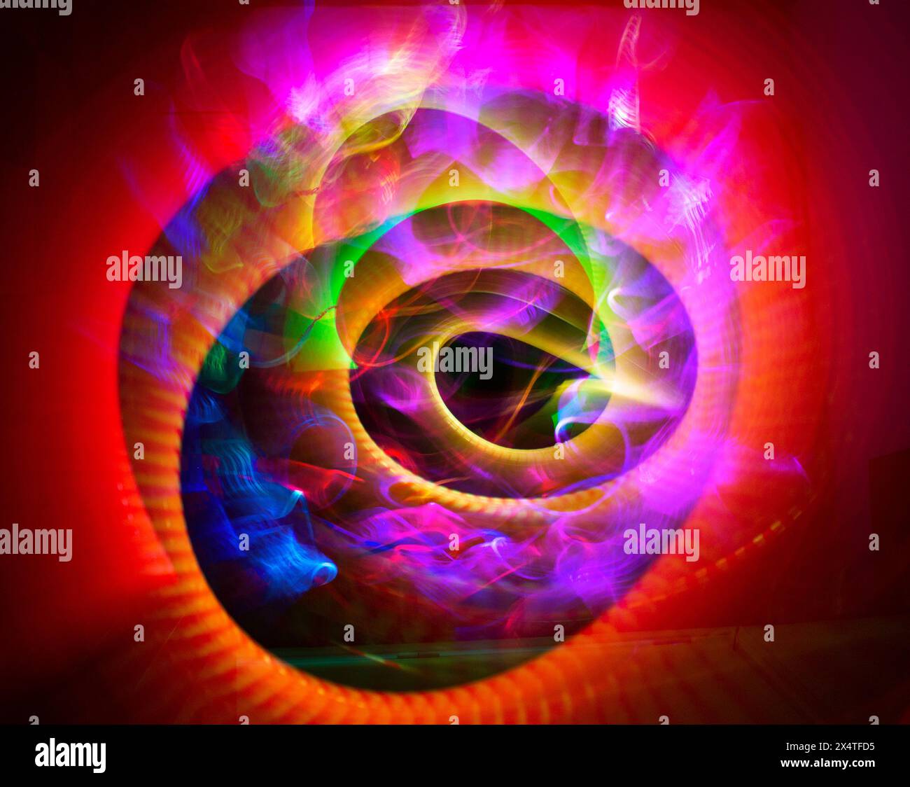 Night photography using lightpainting technique. Luminous effects with ...