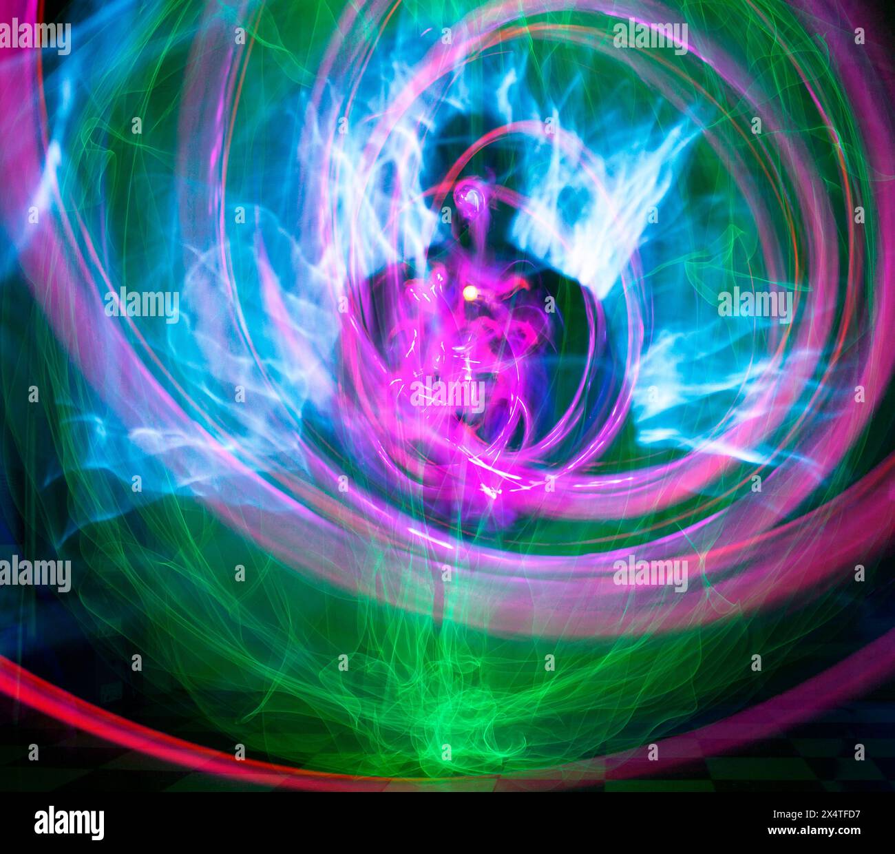 Night photography using lightpainting technique. Luminous effects with ...