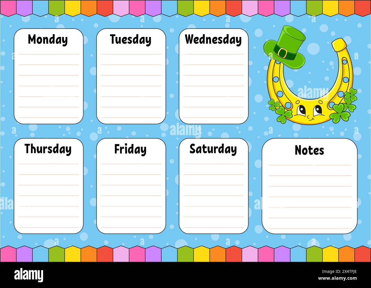 School schedule. Timetable for schoolboys. Empty template. Weekly ...