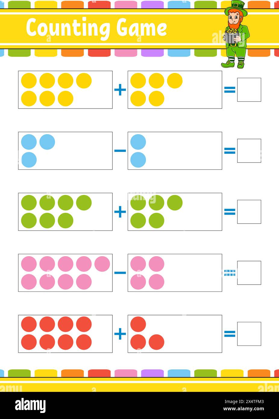 Addition and subtraction. Task for kids. Education developing worksheet ...