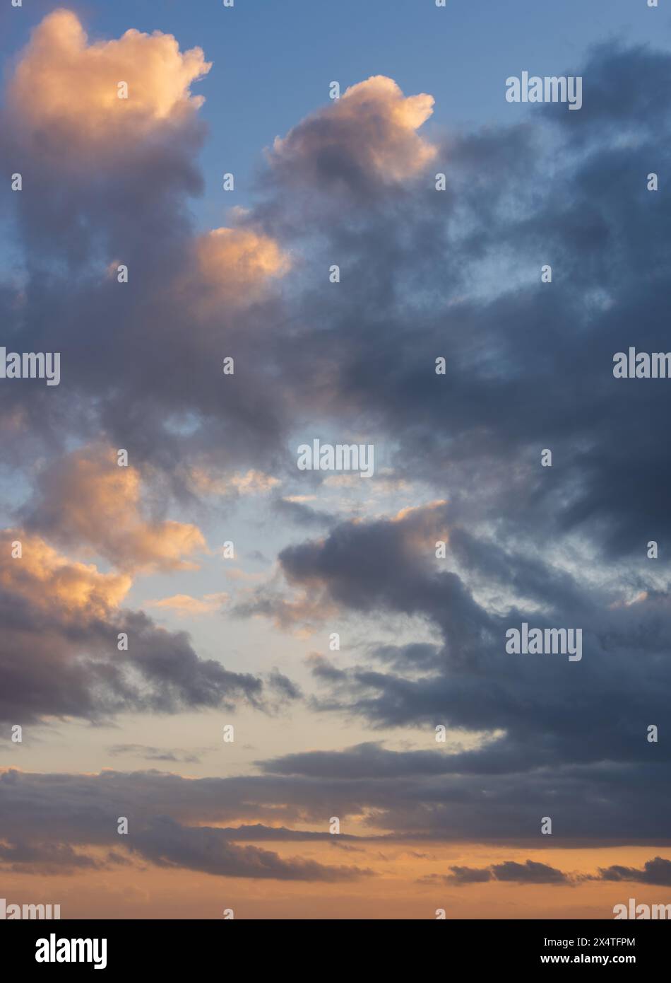Beautiful dramatic colorful stormy landscape sunset sky with lovely ...