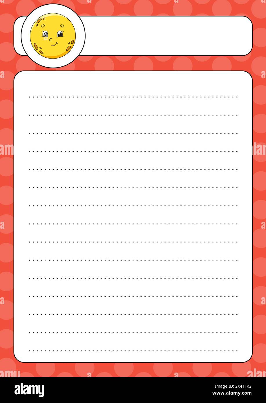 Lined sheet template. Handwriting paper. For diary, planner, checklist ...