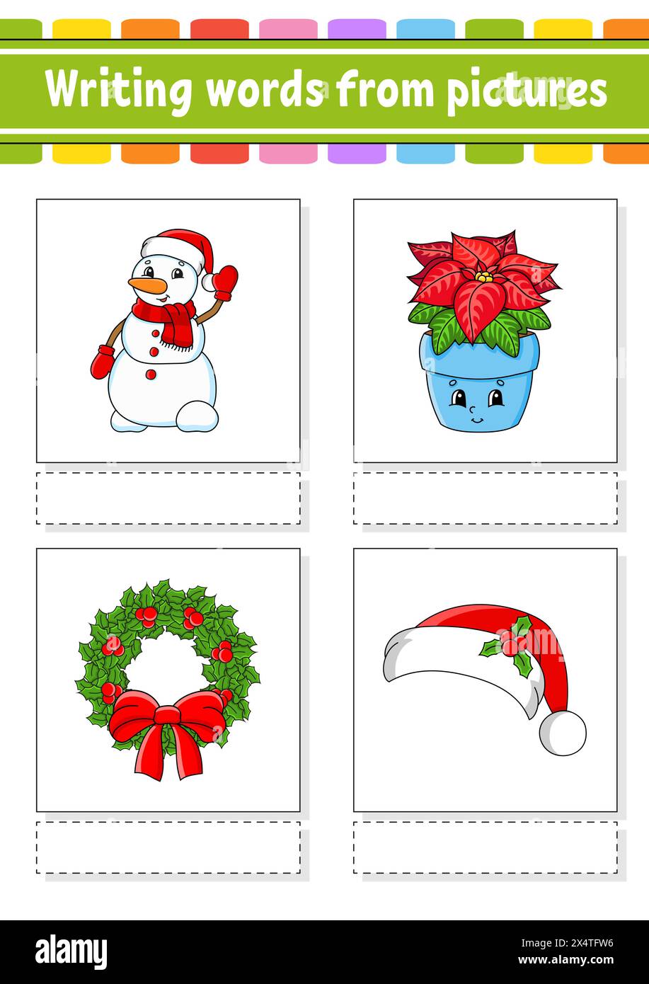 Writing words from pictures. Learn English words. Education developing ...