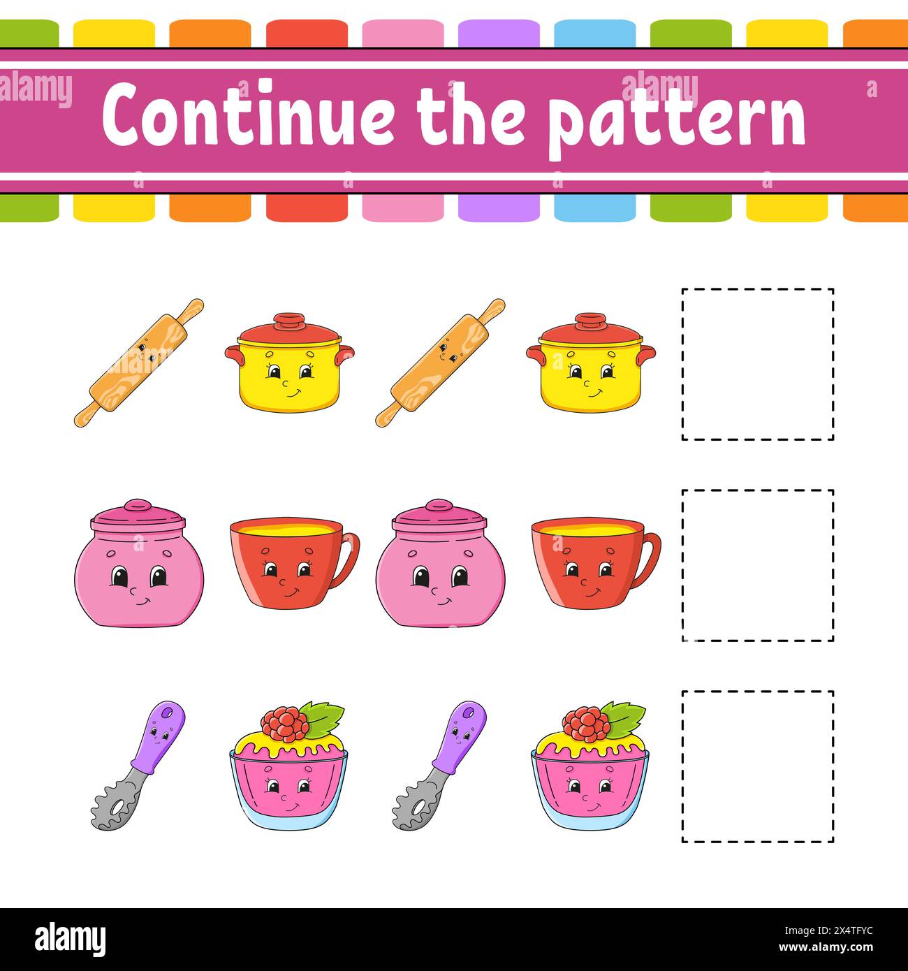Continue the pattern. Education developing worksheet. Game for kids ...
