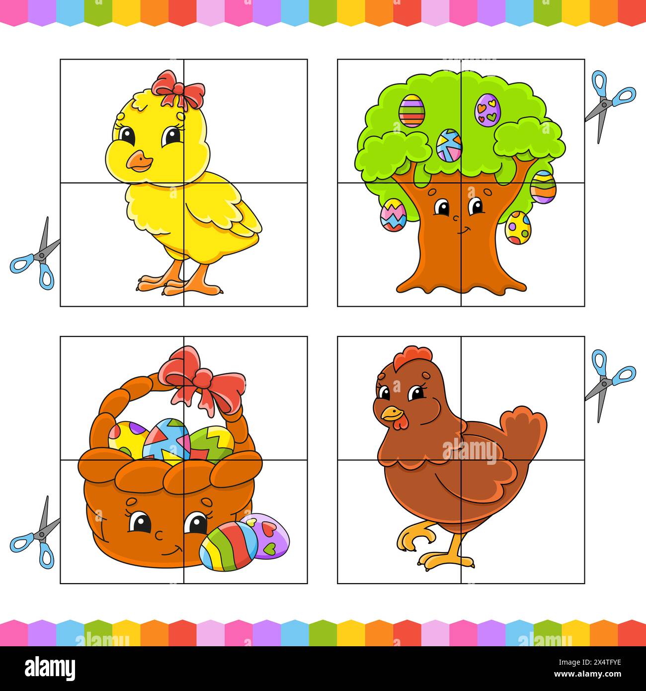 Cut and play. Paper game with glue. Flash cards. Education worksheet ...