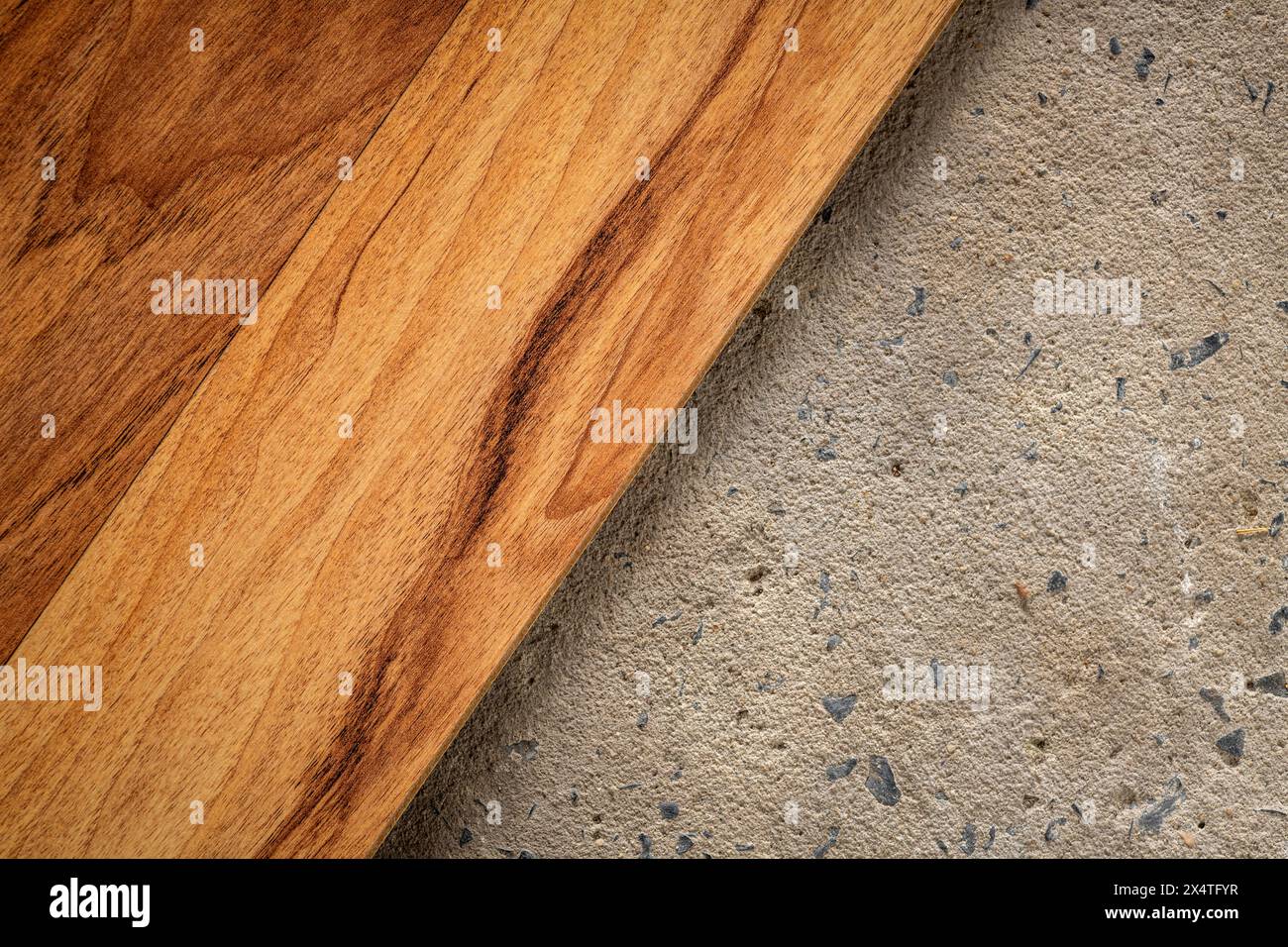 Concrete, wood texture background floor. Closeup of wooden and cement ...