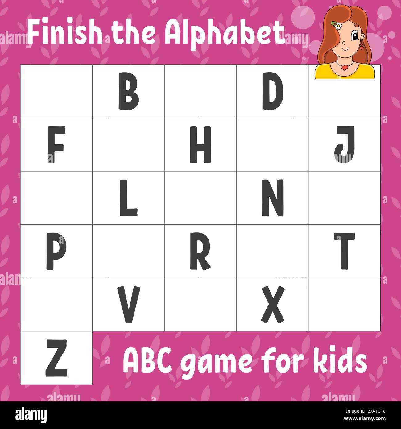 Finish the alphabet. ABC game for kids. Education developing worksheet ...