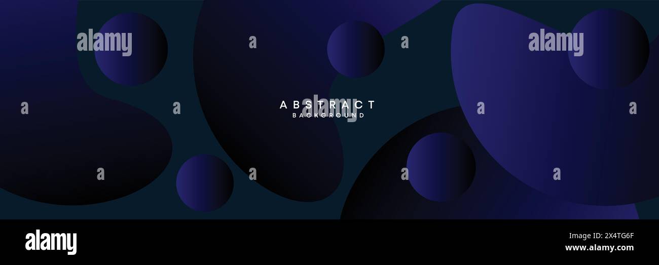 Dark blue, black abstract technological modern geometric banner ...