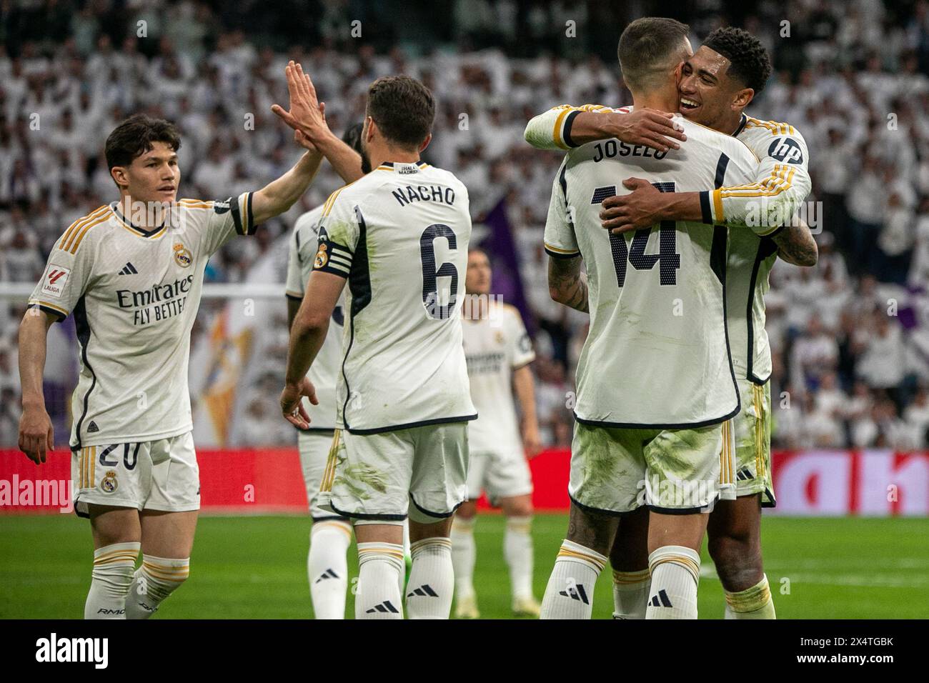 Madrid, Spain. 04th May, 2024. From left to right, Fran García (20 ...