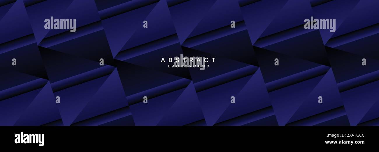Dark blue, black abstract technological modern geometric banner ...