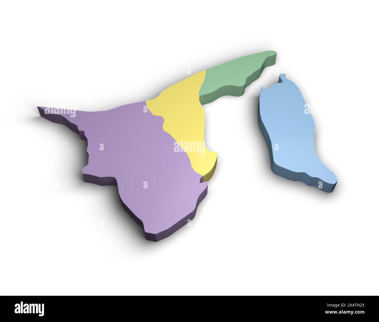 3d Brunei color map illustration white background isolate Stock Photo ...