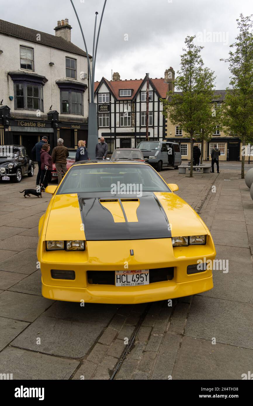 Yellow Chevrolet Camaro at Vintage and classic car show in the Market ...