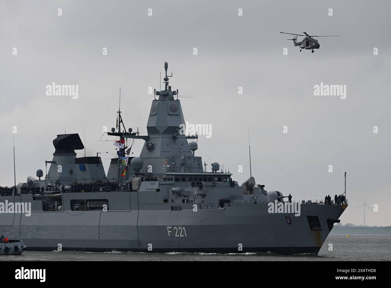 Wilhelmshaven, Germany. 05th May, 2024. Accompanied by the "Sea Lynx ...
