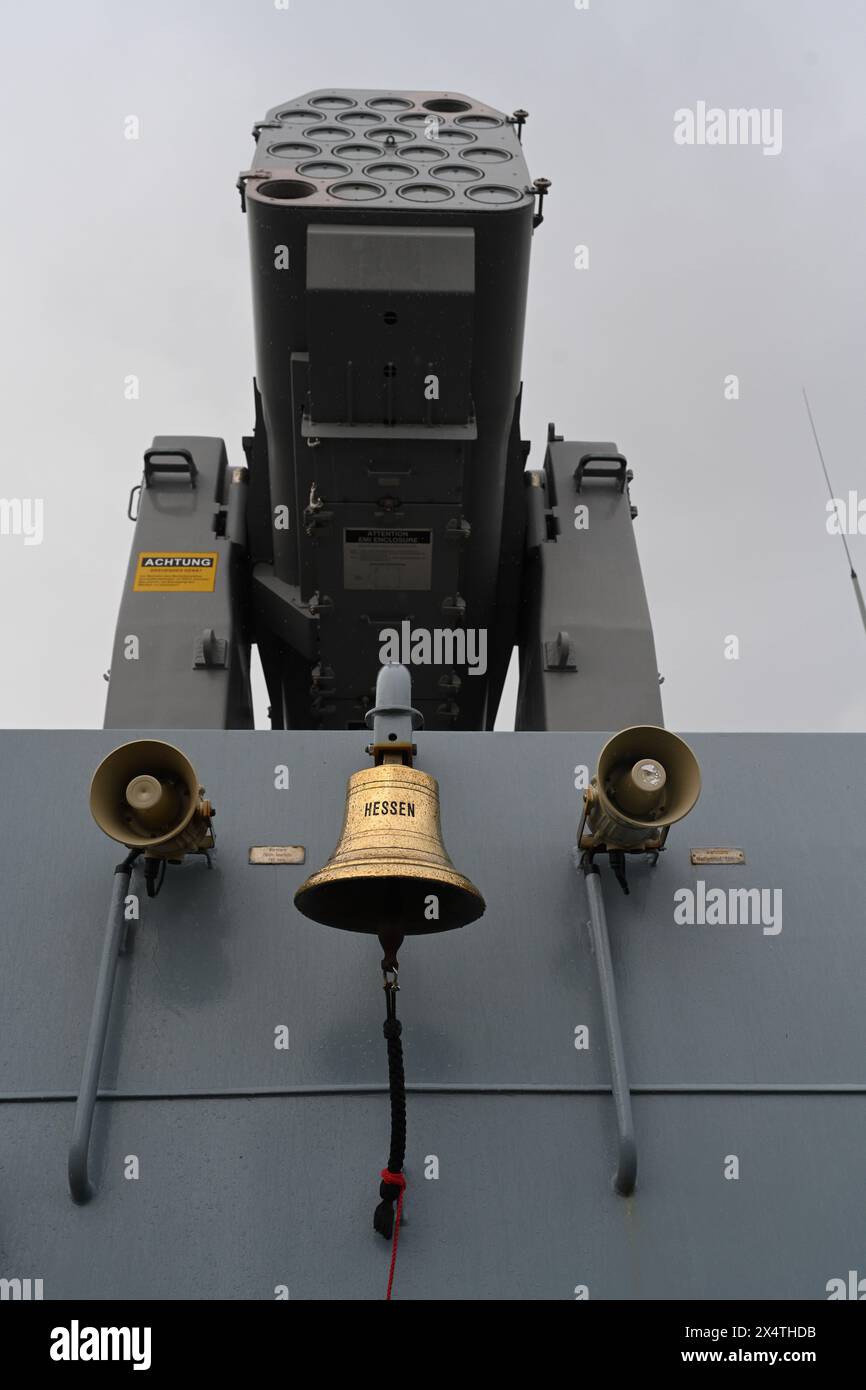 Wilhelmshaven, Germany. 05th May, 2024. View of the RIM-116 RAM air ...