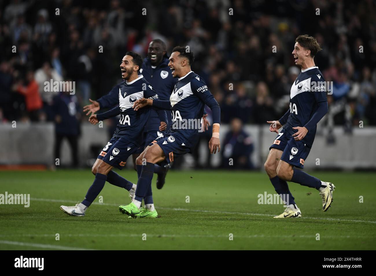 MELBOURNE, AUSTRALIA. 5 May 2024. Pictured: Melbourne Victory players ...