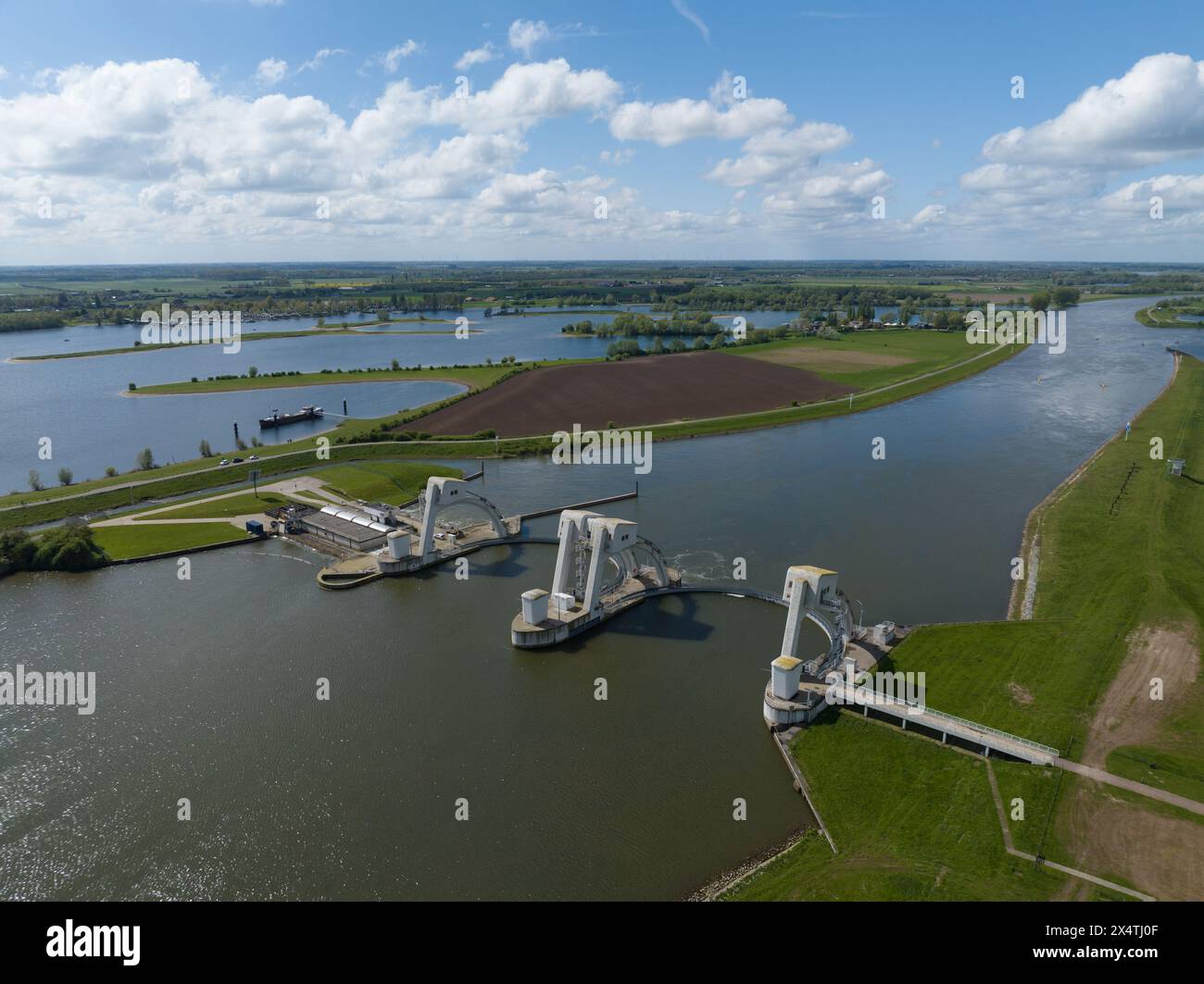Hydroelectric power station generating clean energy from water dam hi ...